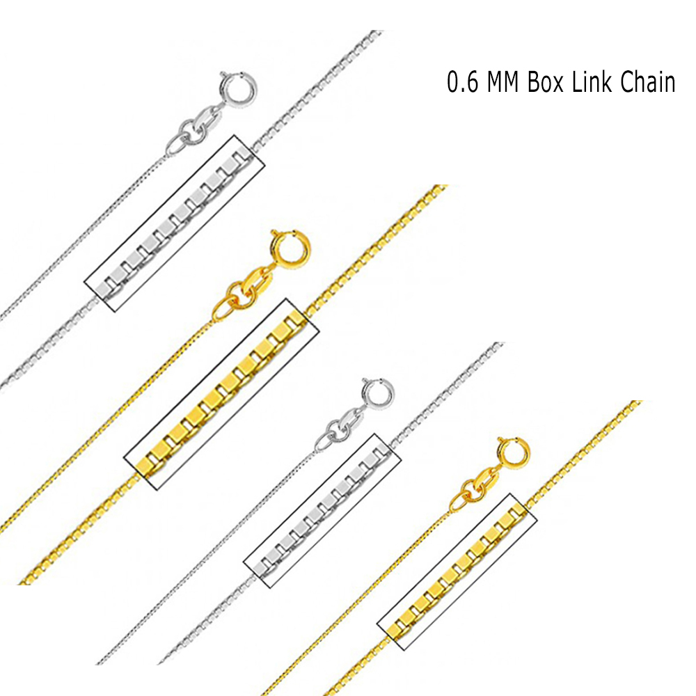 Guaranteed 10K or 14K Gold Box Chain Necklace Two Sizes - All Lengths ...