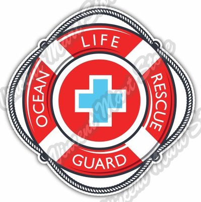 Lifeguard Rescue Team Ocean Beach Car Bumper Window Vinyl Sticker Decal ...