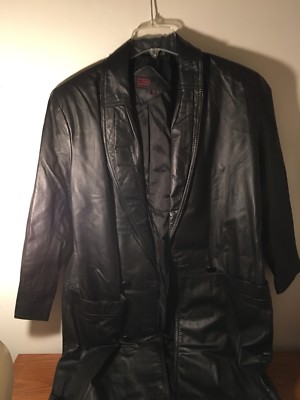 General Clothing Co. Women's Leather Coat Long Lined Black Size Small ...