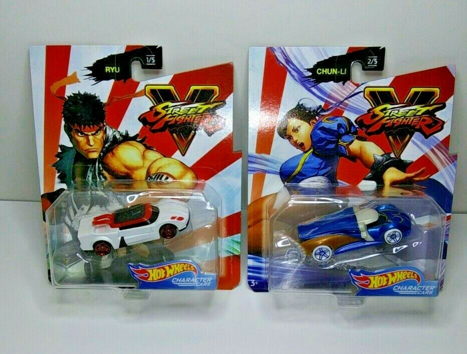 Hot Wheels Character Cars Capcom's Street Fighter #1 & #2 Ryu & Chun-Li ...