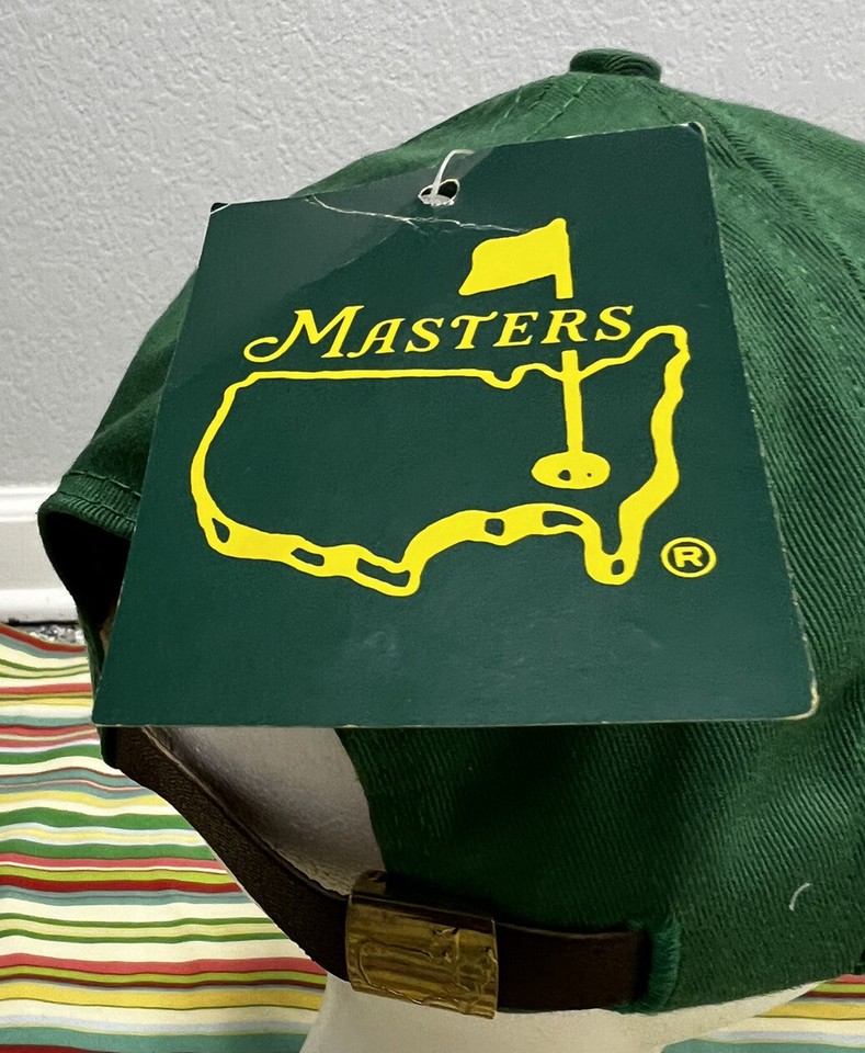 Masters Golf American Needle Green Embroidered Logo Strap Back Cap ...