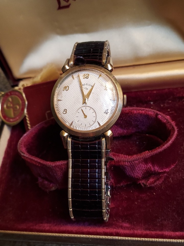 VINTAGE LORD ELGIN MEN'S WRISTWATCH GOLD FILLED CASE - RUNS! ORIGINAL ...