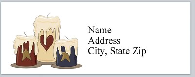 Personalized Address Labels Primitive Country Candles (P 498) | eBay