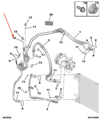 Vanne de circuit de climatisation PEUGEOT 508 1633559280 Neuf d'origine ...
