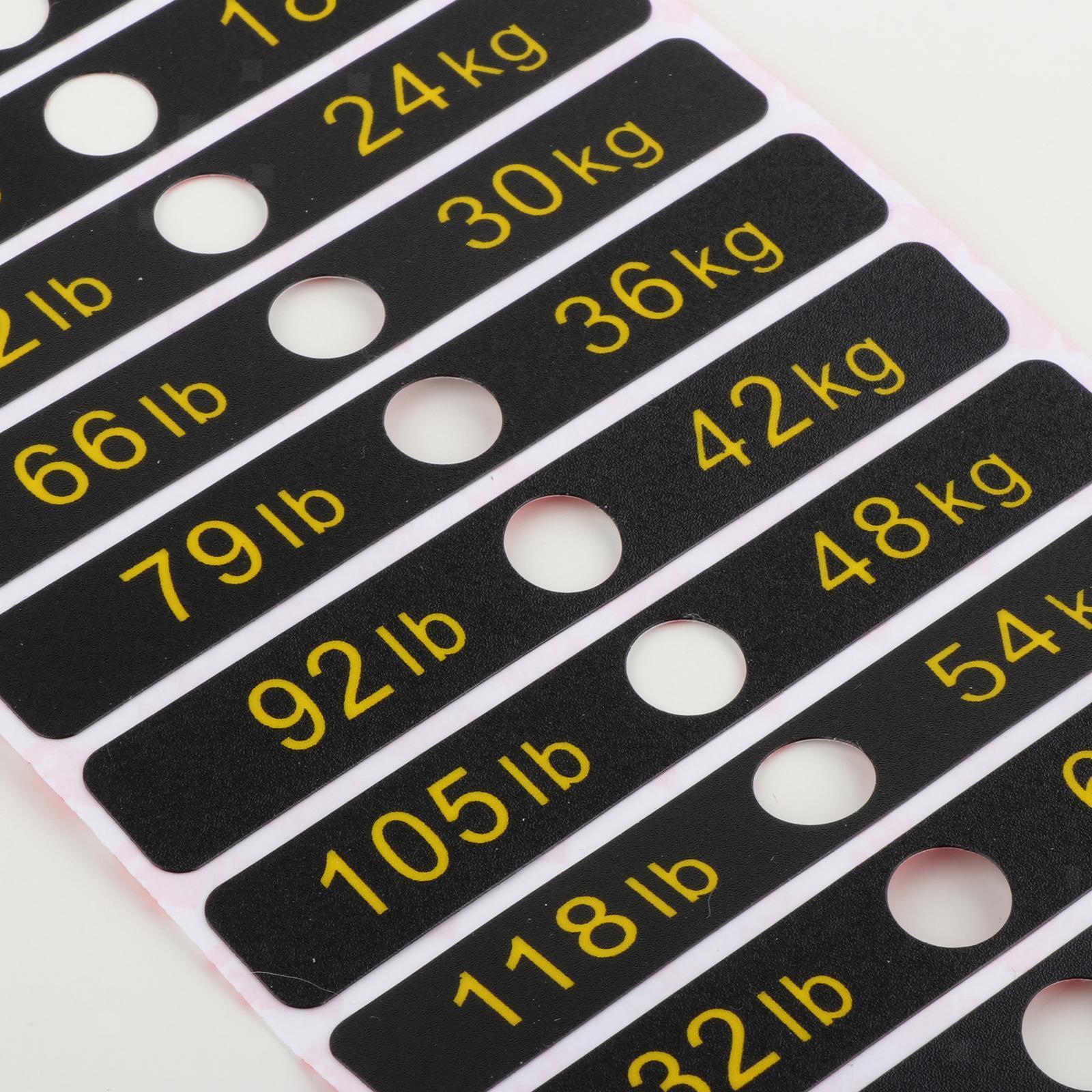 Weight Stack Labels 6-90kg Weight Stickers for Body Building Resistance ...