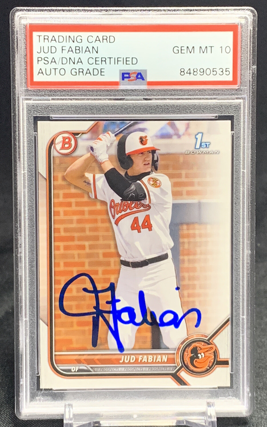 Jud Fabian 2022 1st Bowman Draft Paper 114 Orioles Signed Auto PSA 10 ...