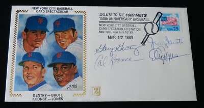 1969 NEW YORK METS AUTOGRAPHED 1989 FIRST DAY COVER - Cleon Jones ...