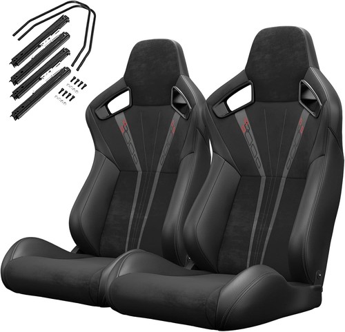 Pair of Universal Racing Seats, PVC Leather, Racing Bucket Seats for ...