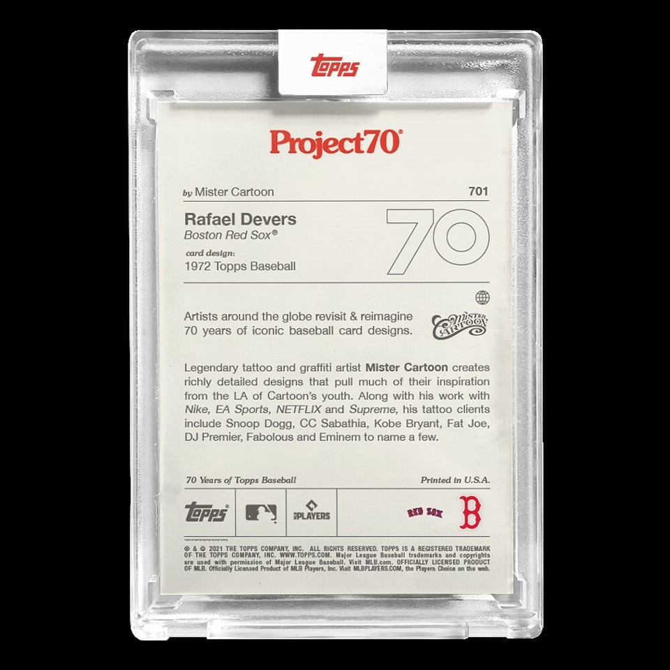2021 Project 70 #701 1972 Rafael Devers by Mister Cartoon Red Sox (PR ...