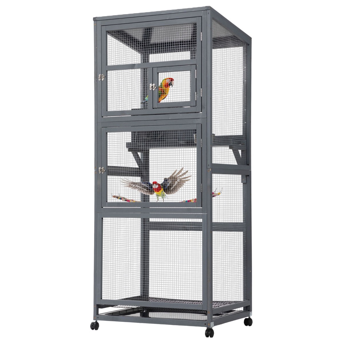 Gutinneen Aviary Cage Outdoor Bird Aviary Wooden Large Bird Cage On ...