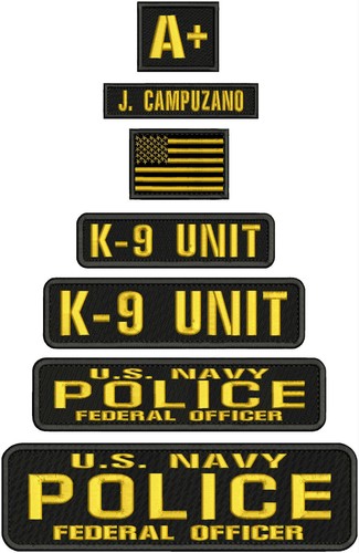 U S N P F O EMB Patch 3X11 AND 2X9 HOOK ON BACK blk/GOLD | eBay