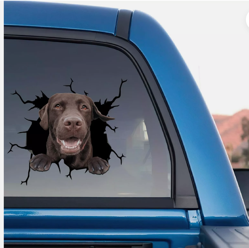 Chocolate Lab Decal Sticker Dog Labrador Waterproof Stickers Lab Car ...