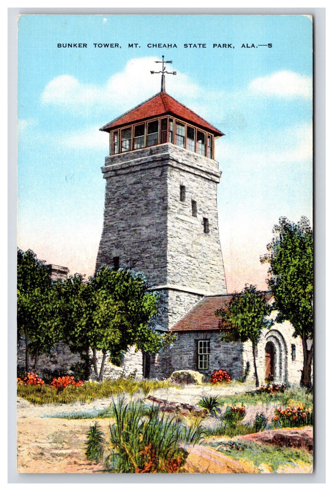 Postcard: AL Bunker Tower, Cheaha State Park, Alabama - Unposted | eBay