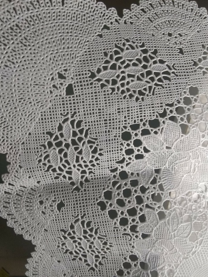 Vintage 1920s-1930's White with Blue Roses Lace Plastic/Fiberglass ...