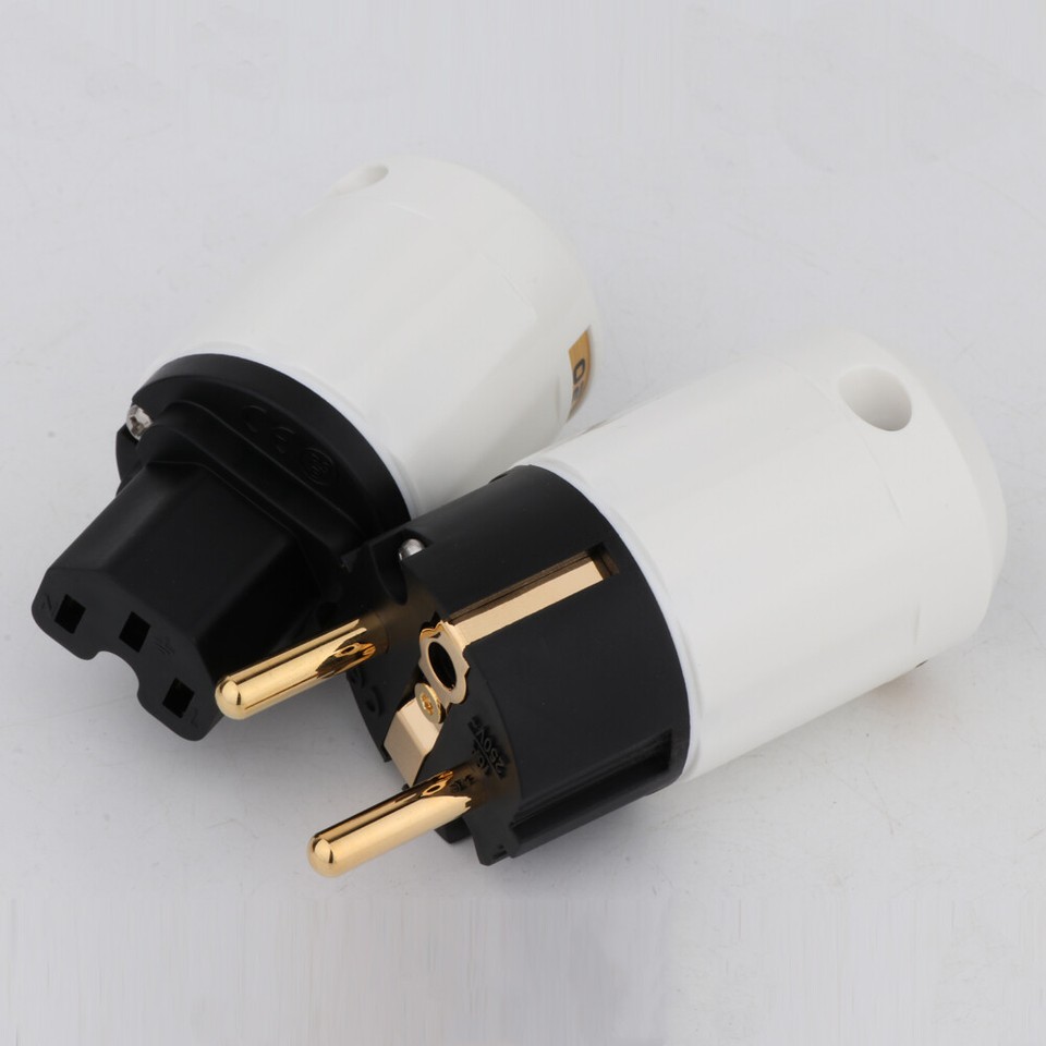 Pair Power Plug Male & Female EU/US Version IEC Connector AC Schuko C15 ...