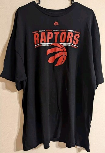 Toronto Raptors T Shirt XXL Majestic NWOT Black T With Red Graphics | eBay