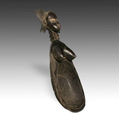 VINTAGE ANTHROPOMORPHIC SPOON DAN CARVED WOOD LIBERIA WEST AFRICA 20TH ...