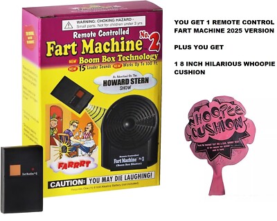 Remote Control Fart Machine 2025-PLUS 1 FREE 8 INCH WHOOPIE CUSHION ...