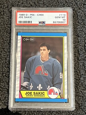 PSA 10 MINT HOCKEY CARD 1989 OPC O-PEE-CHEE JOE SAKIC ROOKIE QUEBEC ...