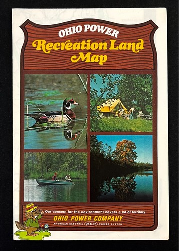 1970s Ohio Power Company Recreation Land Map Vintage Travel Brochure ...