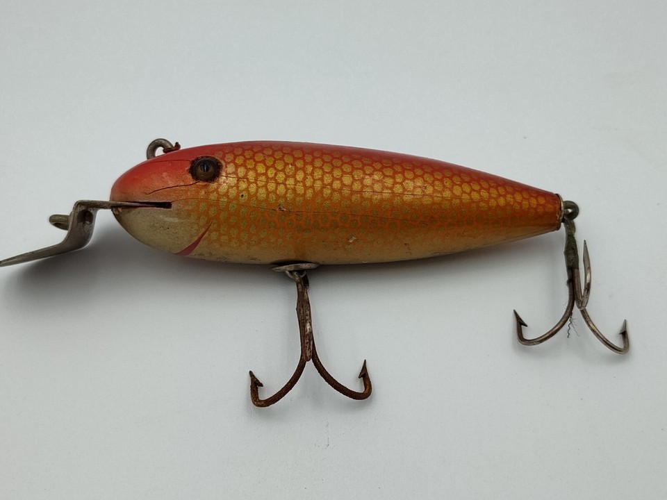 🐟C.C.B. CO Garrett Ind Lure Rare WOOD GLASS EYES FISH So-Uncommon ...
