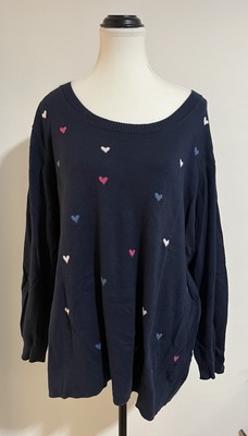 Beme Blue Heart Stitch Jumper Top Plus Size M | eBay Australia