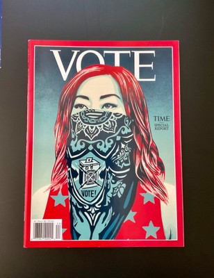 TIME MAGAZINE SHEPARD FAIREY COVER ART Vote Obama obey original banksy ...
