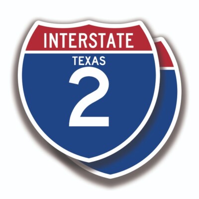 TEXAS I 2 INTERSTATE DECALS 2 Stickers State Highway Road Sign Bogo Car ...