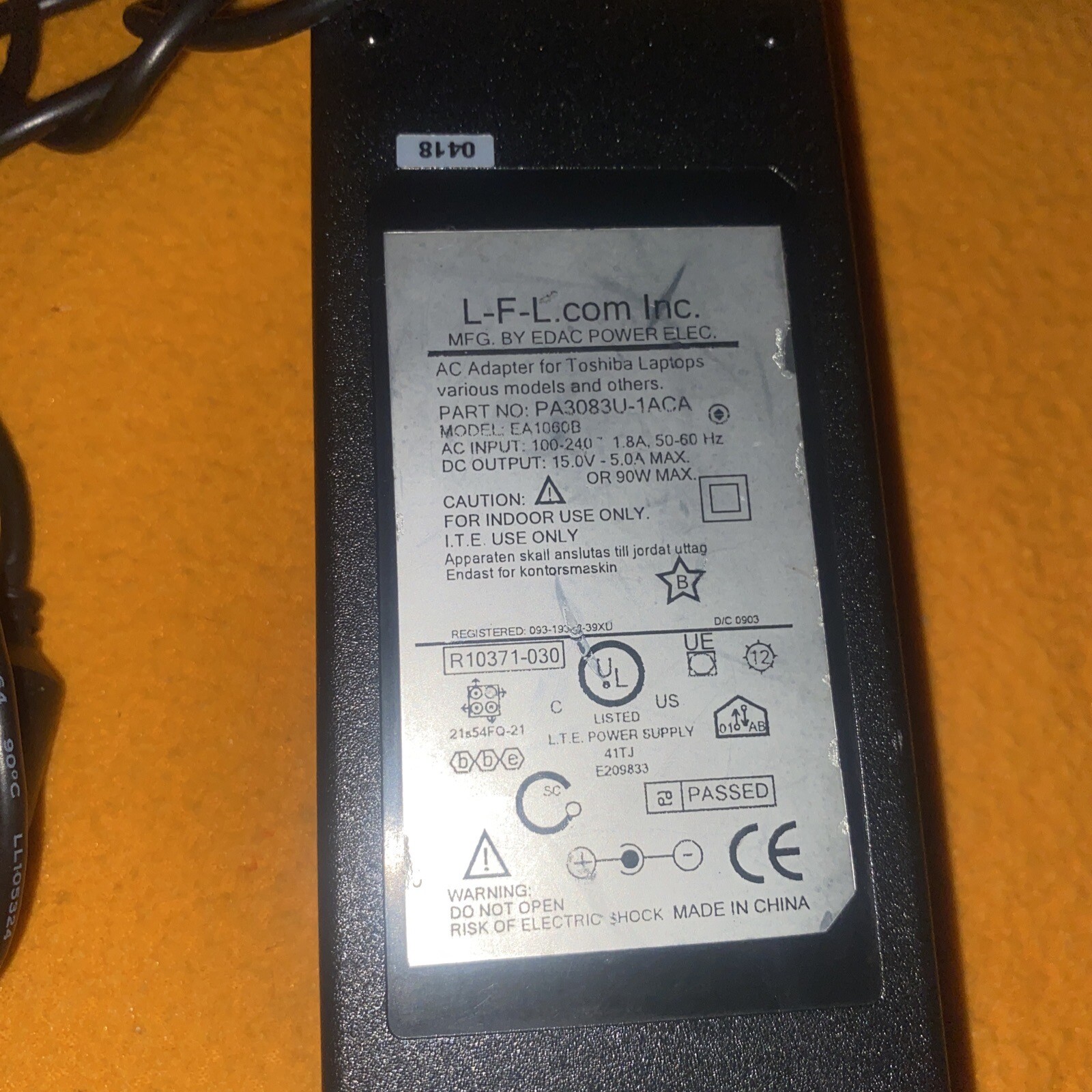 AC DC Adapter Charger for Sunpower Model EA1060B Switching Power Supply ...