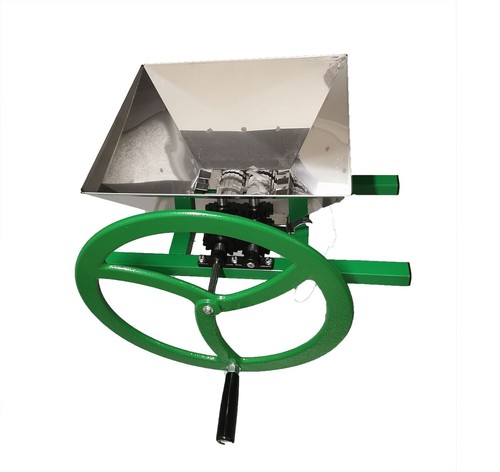 7L Stainless Steel Hopper Metal Apple/Fruit Crusher with Wheel Handle ...