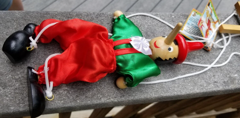 PINOCCHIO STRING PUPPET MARIONETTE WOOD WITH TAG 15" W/STRINGS BY ...