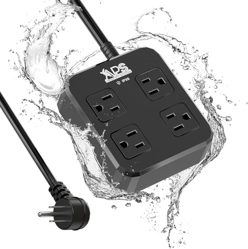 IPX6 Outdoor Power Strip Weatherproof, Waterproof 4AC, 4 Outlets (6FT ...