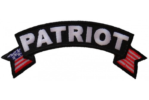 PATRIOT US FLAG ROCKER SMALL 4 X 1 1/2 EMBROIDERED IRON ON PATCH | eBay
