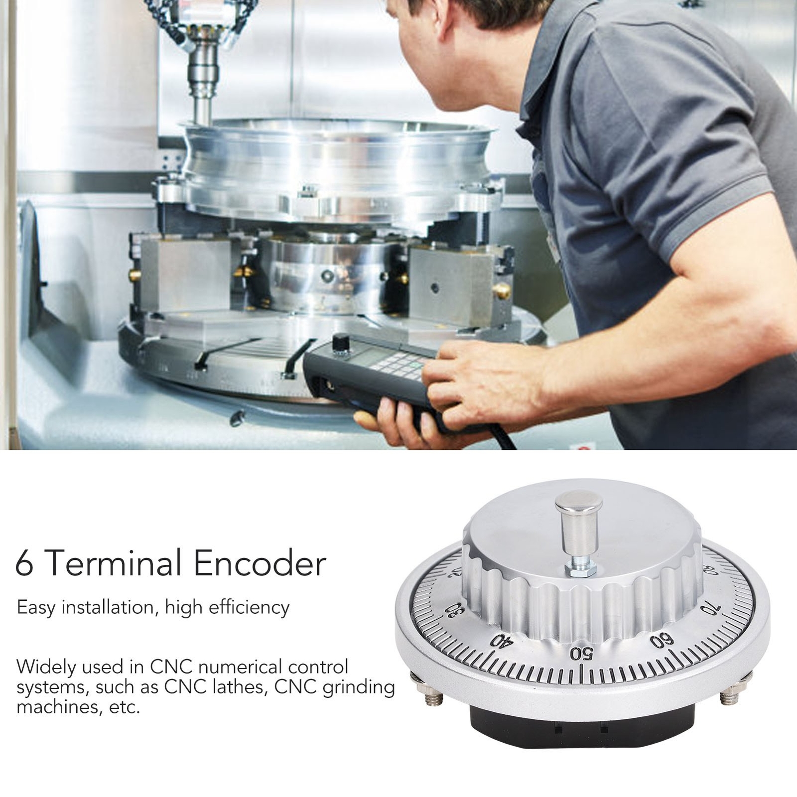 6 Terminal 100Ppr Electronic Numerical Control Pulse Generator Encoder ...