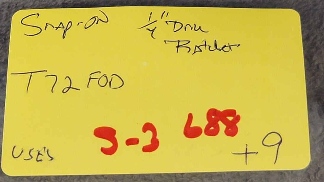 Snap-on T72FOD T72 FOD Socket Ratchet 1/4" Drive Short Handle Stubby 4. ...