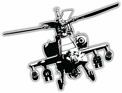 Boeing AH-64 Apache Helicopter US Army Car Bumper Window Sticker Decal ...