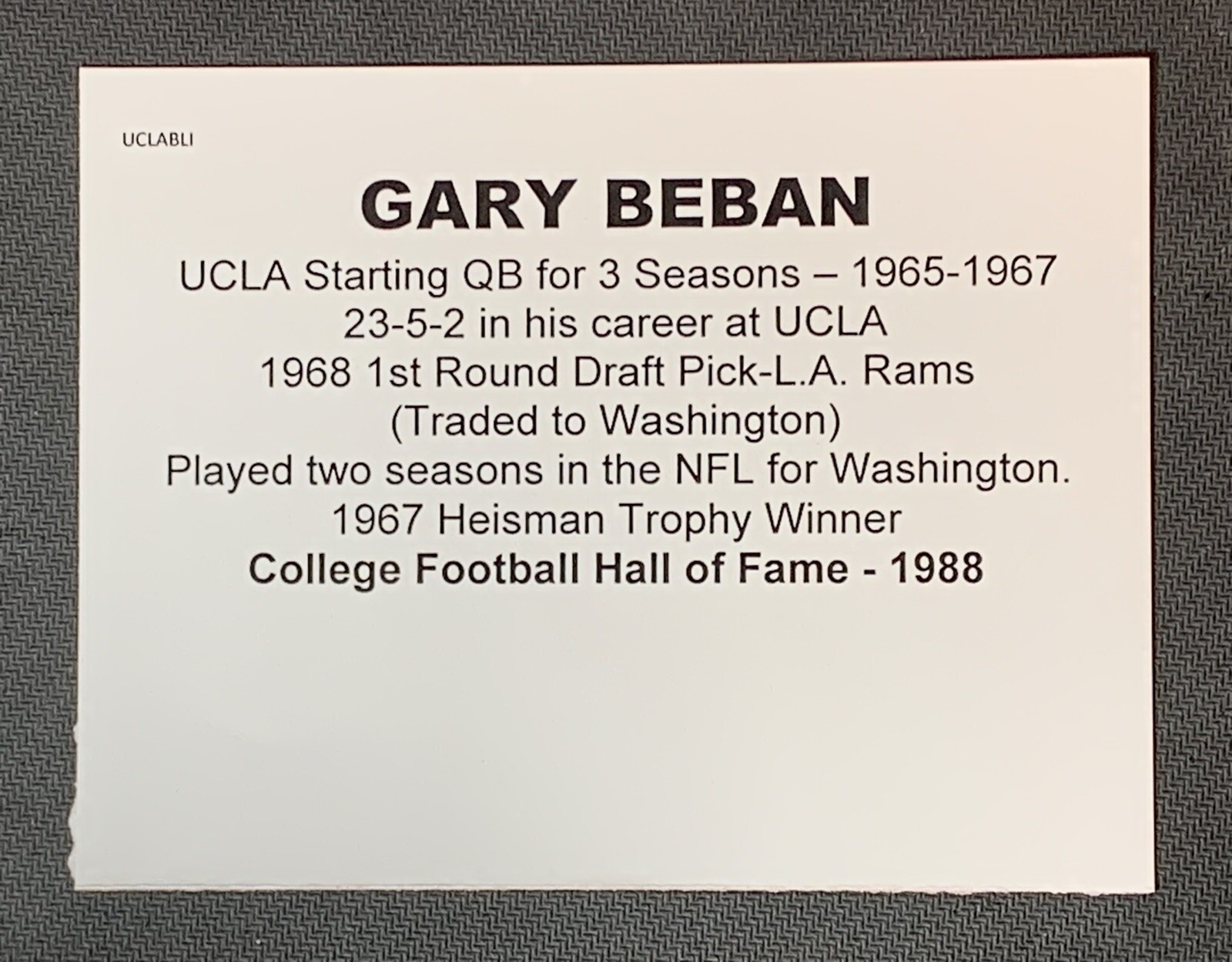 GARY BEBAN HIDDEN TREASURES UCLA BRUINS NCCA AUTO JERSEY JSA COA | eBay