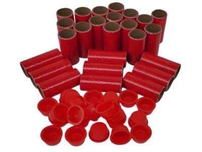 25pc M80 Fireworks Gloss Red Tubes and Plug kit 9/16" x 1-1/2" x 1/16 ...