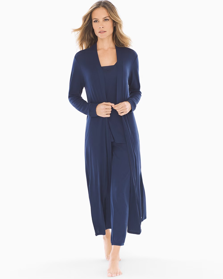 SOMA SLEEP THERAPY L/S LONG DUSTER LIGHT ROBE IN NIGHTFALL NAVY SIZE ...