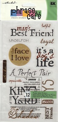 Sticko Phrase Cafe stickers MAN'S BEST FRIEND Dog theme 59514 FAST FREE ...