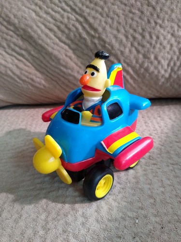 Sesame Street Push & Go Bert Airplane 1990 ILLCO TOY Works Muppets CTW ...