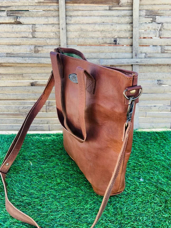 14X14 Inch Large Real Quality Leather Shoulder Bag Tote Shopping ...