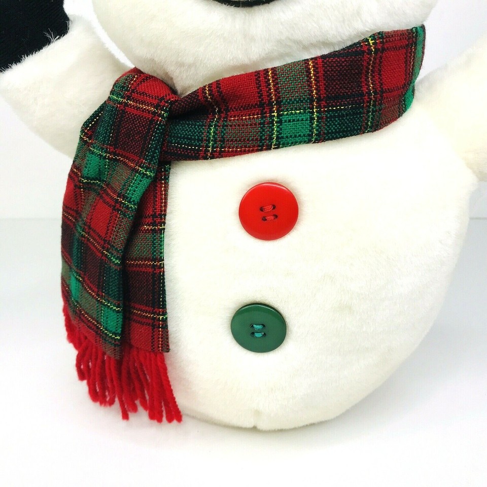 Snowman Plush Weighted Bottom Christmas Holiday Winter 14.5" Scarf Hat ...