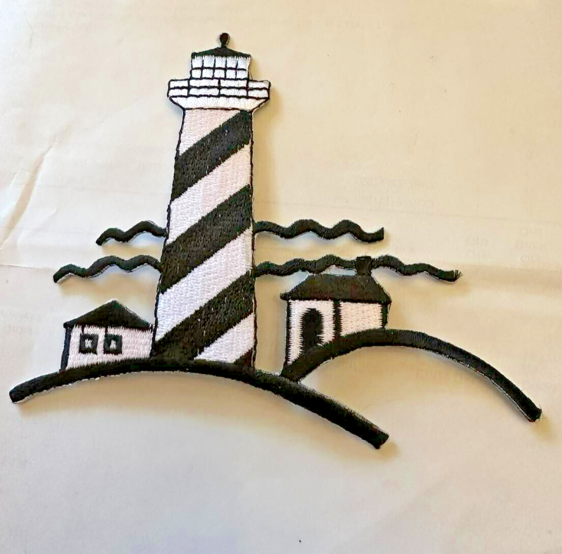 Nautical Lighthouse Homes Iron On Patch Applique 4.75 " w x 4 " h | eBay