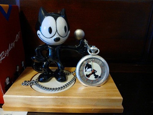 Rare FELIX THE CAT Fossil Pocket Watch & Statue Set - Model LI-1009 LTD ...