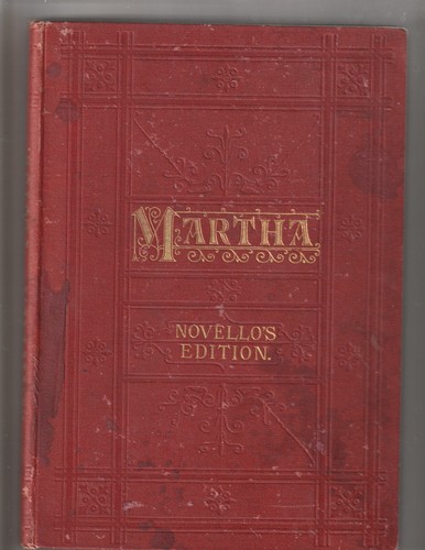 Martha Opera Score With German and English lyrics, Vintage Novello ...
