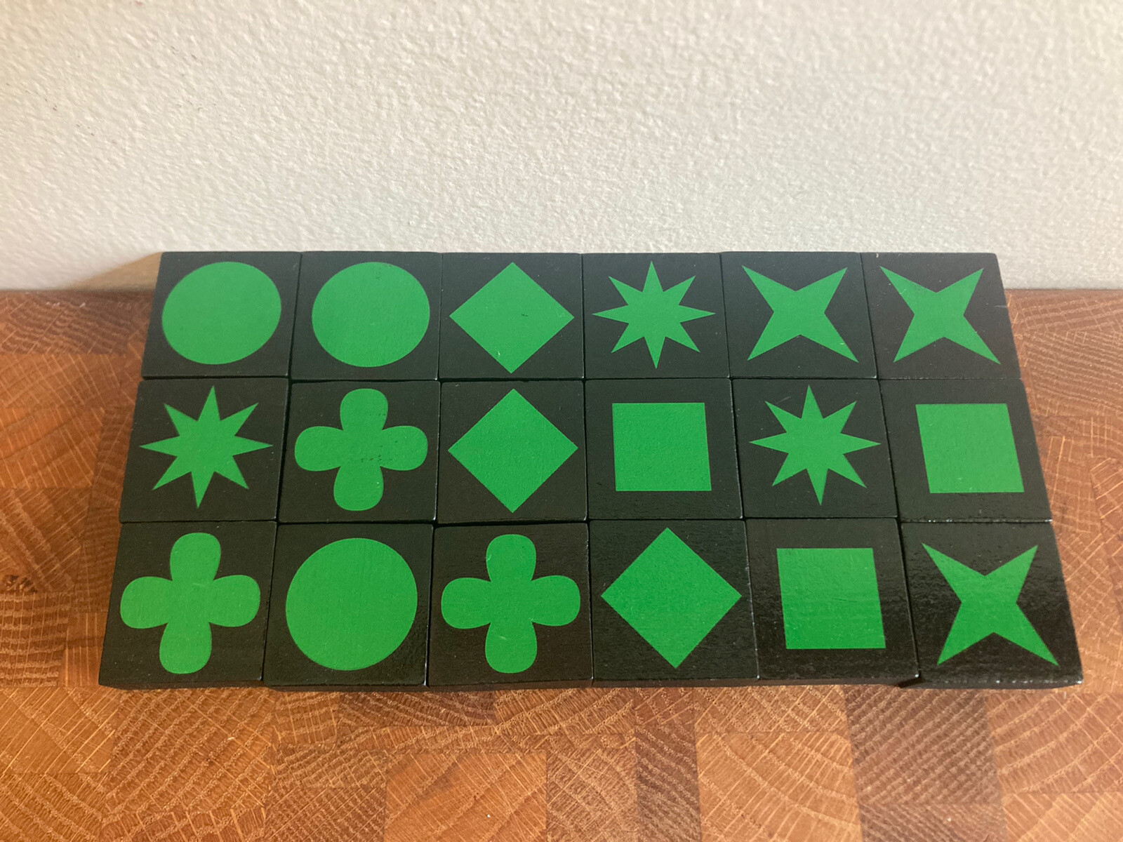 Qwirkle/Quirkle Game Replacement Tile/Piece/Block Set GREEN All Shapes ...