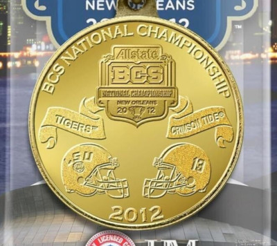 NCAA 2012 BCS Football Championship Game Bronze Coin Keychain Alabama V ...