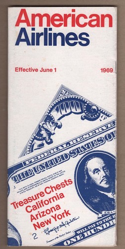 American Airlines Timetable June 1, 1969 = | eBay