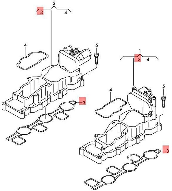 Intake Manifold Gasket VAG Genuine OEM Part 059129717J for sale online ...